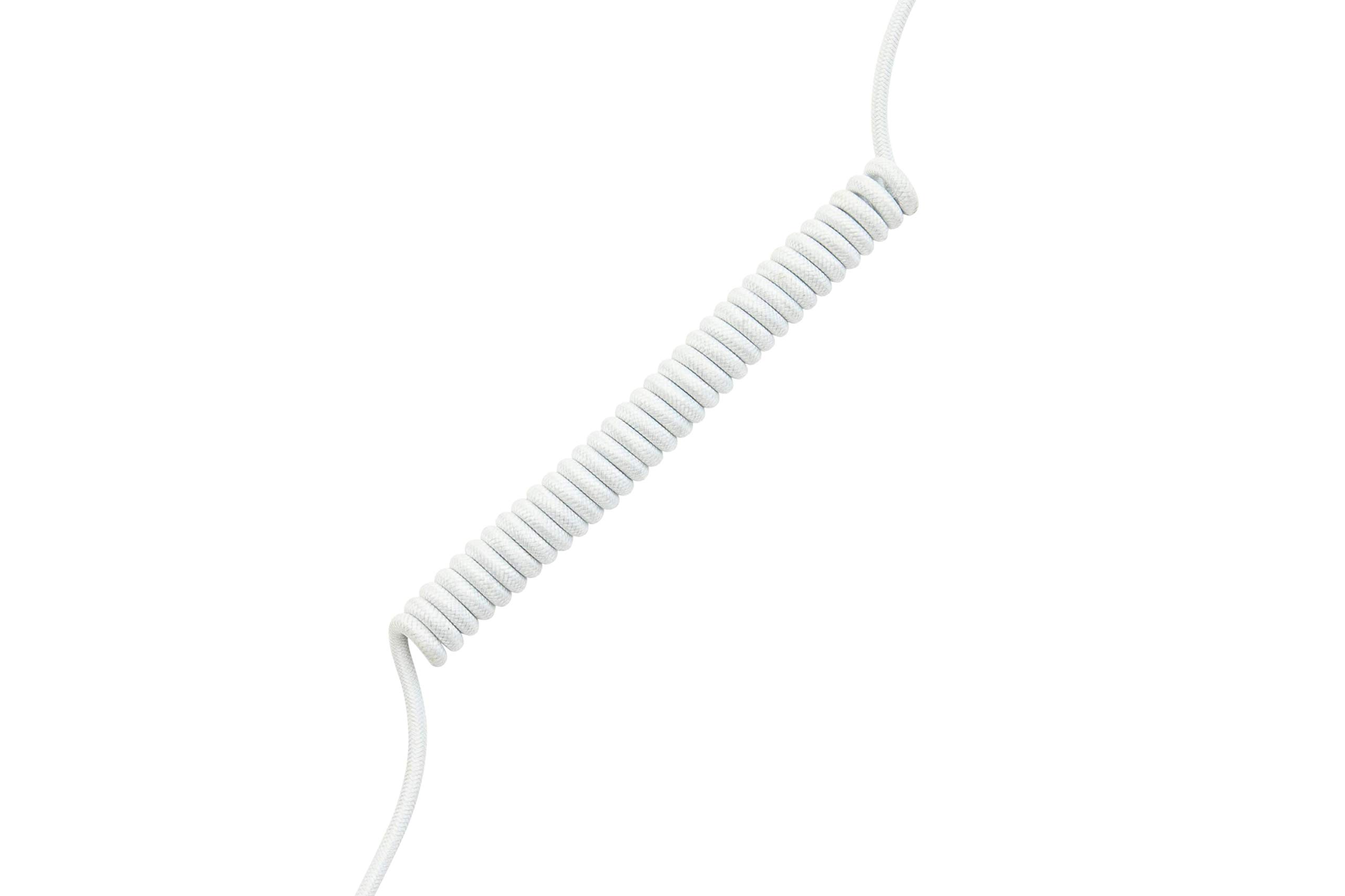 ASCENY Coiled & Double-Sleeved Mechanical Keyboard Cable, for Type-C Mechanical Keyboards (White)