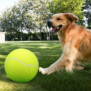 URBEST Oversize Giant Tennis Balls, Inflatable Tennis Balls for Signature, Children Adult Pets Dogs Cats Fun (Shipped Deflated)