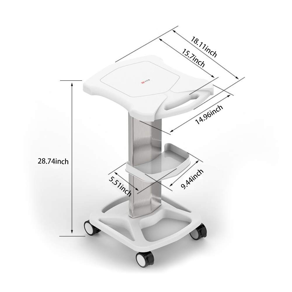 Beauty Salon Trolley Cart Pedestal Rolling Cart Aluminum Alloy Salon Spa Stand Roller Trolley with Wheel Beauty Instrument Tray Rolling Cart