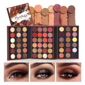 Eyeshadow Palette Glitter Pro 60 Colours Matte Shimmer Eye Shadow All In One Makeup Palette High Pigmented Metallic Colour Eye Shadow Powder Easy To Blend Sparkle Glitter Eyeshadow Pallet Brown