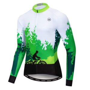 jpojpo cycling jersey men skull team bike clothing long sleeve quick-dry reflective s-3xl