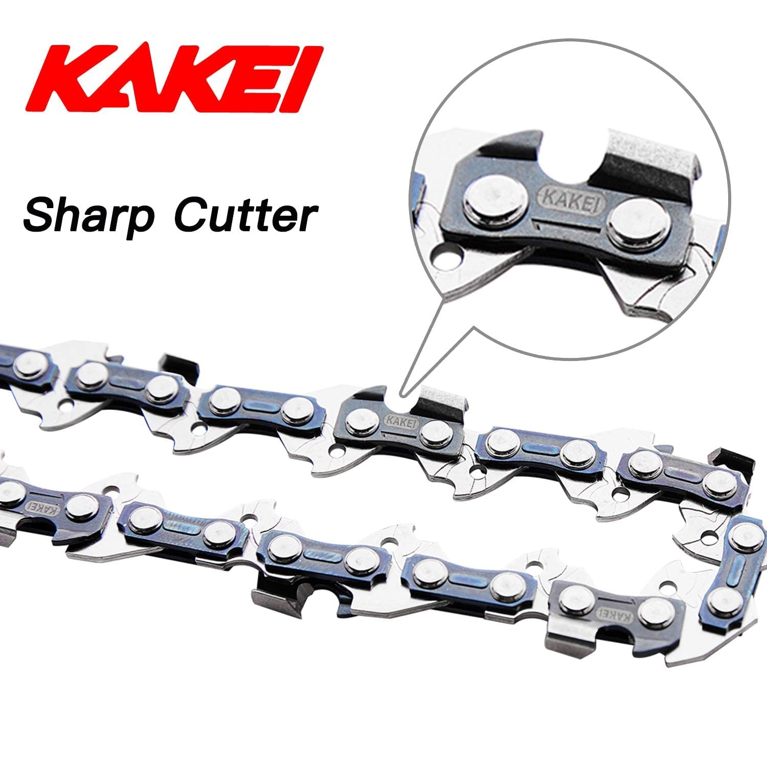 KAKEI 18 Inch Chainsaw Chain 3/8" LP Pitch, 050" Gauge, 62 Drive Links Fits Poulan, Kobalt, Echo, Ego, Greenworks and More- S62 (3 Chains)