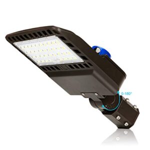 150w led parking lot light 19500lm 5000k adjustable slip fit mount with dusk-to-dawn photocell ip65 waterproof led parking lot lights