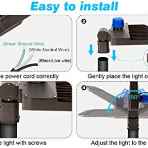 150W LED Parking Lot Light 19500LM 5000K Adjustable Slip fit Mount with Dusk-to-Dawn Photocell IP65 Waterproof LED Parking Lot Lights