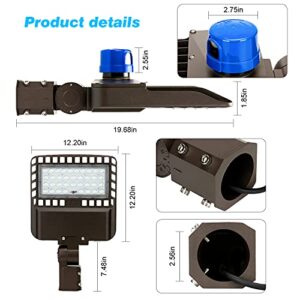 150W LED Parking Lot Light 19500LM 5000K Adjustable Slip fit Mount with Dusk-to-Dawn Photocell IP65 Waterproof LED Parking Lot Lights