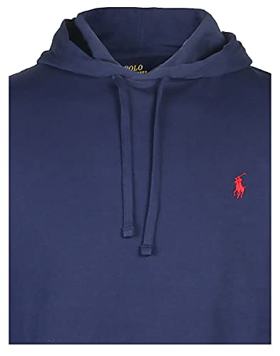 Polo RL Men's Long Sleeve Jersey Knit Pullover Hoodie (Navy, Medium)