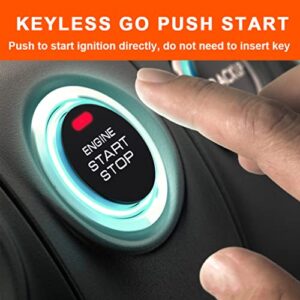 BANVIE Car Alarm System with Remote Engine Start and Push to Start Stop Iginition Button Kit