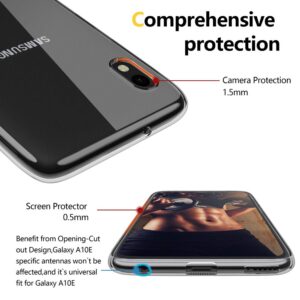 for Samsung Galaxy A10e Clear Case Slim Thin Flexible Silicone Soft Skin TPU Gel Scratch Resistant Rubber Shockproof Highly Transparent Protective Cases Cover for Galaxy A10e (Crystal Clear)