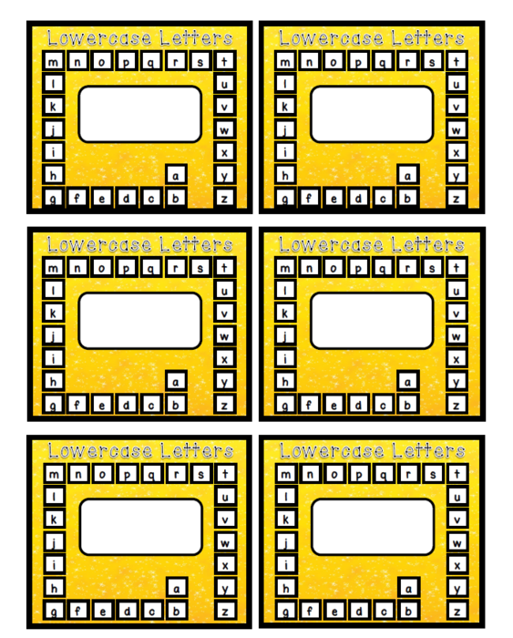 Alphabet Punch Cards - Lowercase and Uppercase Letters and Sounds