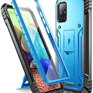 Poetic Revolution Series for Samsung Galaxy A71 5G Case, [Not Fit Verizon A71 5G UW] [Not Fit A71 4G] Full-Body Rugged Shockproof Protective Cover with Kickstand and Built-in-Screen Protector, Blue