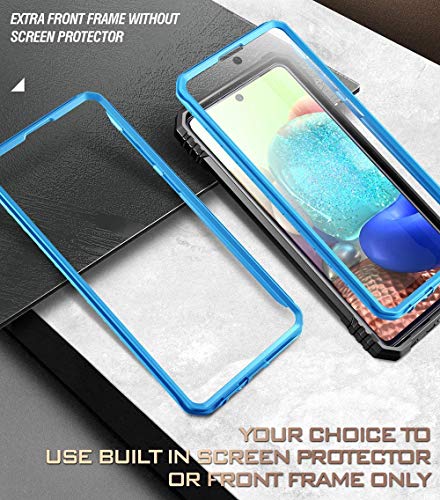 Poetic Revolution Series for Samsung Galaxy A71 5G Case, [Not Fit Verizon A71 5G UW] [Not Fit A71 4G] Full-Body Rugged Shockproof Protective Cover with Kickstand and Built-in-Screen Protector, Blue