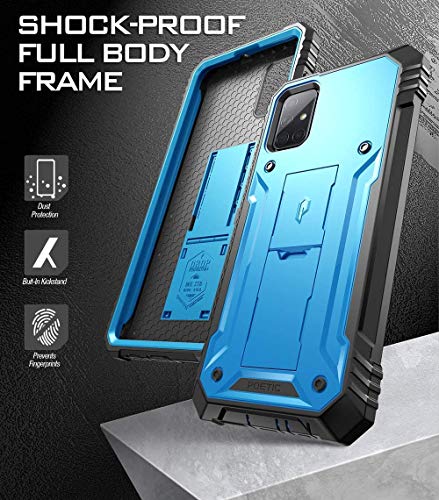 Poetic Revolution Series for Samsung Galaxy A71 5G Case, [Not Fit Verizon A71 5G UW] [Not Fit A71 4G] Full-Body Rugged Shockproof Protective Cover with Kickstand and Built-in-Screen Protector, Blue