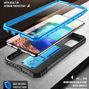 Poetic Revolution Series for Samsung Galaxy A71 5G Case, [Not Fit Verizon A71 5G UW] [Not Fit A71 4G] Full-Body Rugged Shockproof Protective Cover with Kickstand and Built-in-Screen Protector, Blue