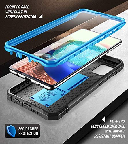 Poetic Revolution Series for Samsung Galaxy A71 5G Case, [Not Fit Verizon A71 5G UW] [Not Fit A71 4G] Full-Body Rugged Shockproof Protective Cover with Kickstand and Built-in-Screen Protector, Blue