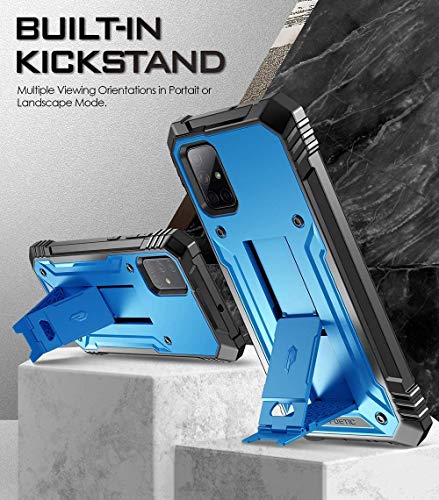 Poetic Revolution Series for Samsung Galaxy A71 5G Case, [Not Fit Verizon A71 5G UW] [Not Fit A71 4G] Full-Body Rugged Shockproof Protective Cover with Kickstand and Built-in-Screen Protector, Blue