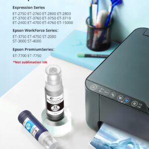 Hiipoo Compatible 522 (Not for Sublimation) High Capacity Refill Ink Bottle Replacement for EcoTank ET-2720 ET-2760 ET-2800 ET-4800 ET-2803 ET-2750 ET-3750 ET-4750 ET-3760 ET-4760 ET-2700 Printer