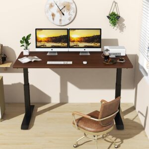 Lubvlook Electric Dual Motor Standing Desk Frame for 43 to 79 inch Table Tops, Ergonomic Standing Height Adjustable Base for Home and Office (Black Frame only)