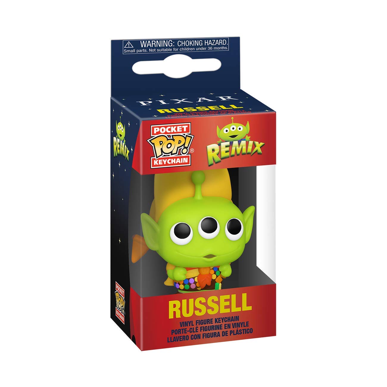 Funko POP Keychain: Pixar Alien Remix - Russell, Green, 2 inches