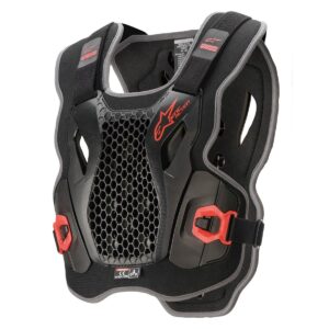 alpinestars 6700421-13-m/l bionic action chest protector - black/red (medium)/xl