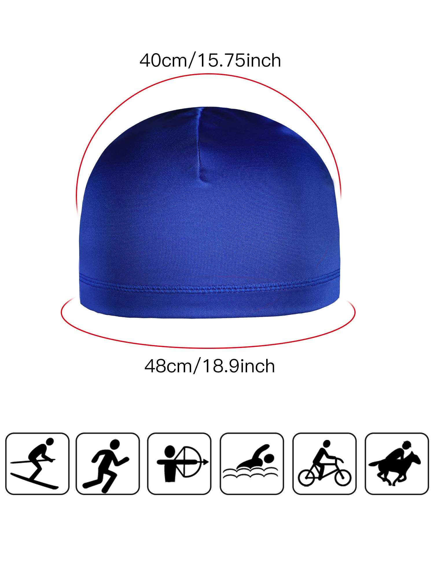 SATINIOR 9 Pieces Skull Caps Helmet Liner Running Hats Sweat Wicking Hats Cycling Caps for Men Women (Grey, Dark Blue, Black)