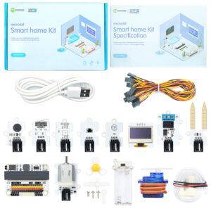 elecfreaks microbit smart home kit for kid micro:bit sensor starter kit octopus series sensor, diy programming stem kit with basic coding electronics modules and wiki tutorial(without micro:bit)