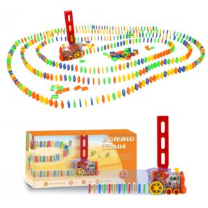 140 pcs Domino Train Car Toy Mega Pack Dominoes for 3-12 Years Old Boys Building Blocks Stacking Tile Games 60pcs + Extra 80pcs Domino Blocks