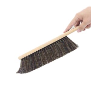 kingten horsehair counter duster with wood handle, wood block，dustpan,bench woodworking brush-brushes are used for counter, gardening, furniture, drafting, patio, fireplace cleaning