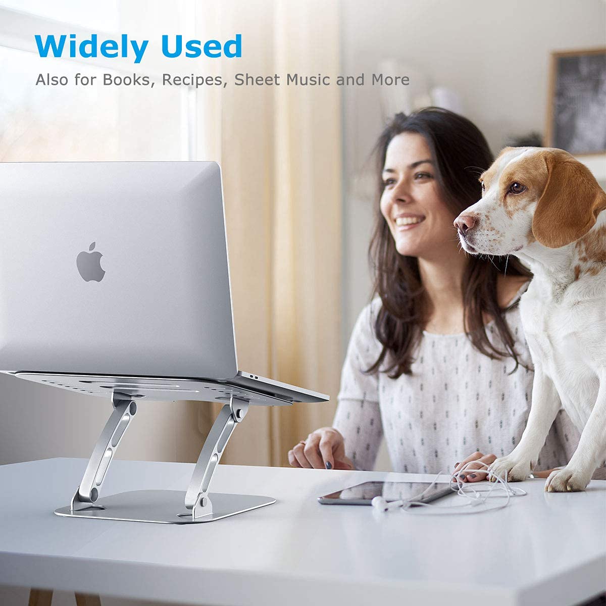 Kalafun Portable Laptop Stand Adjustable Height - MacBook Pro Stand for Desk, Aluminum Foldable Laptop Riser Computer Holder