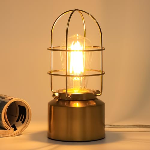 Haian Support 3-Way Dimmable Industrial Table Lamp with USB Ports