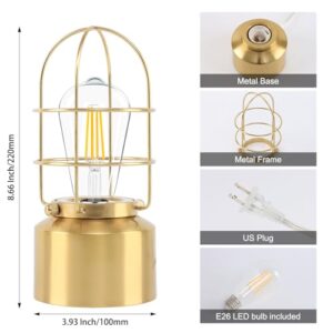 Haian Support 3-Way Dimmable Industrial Table Lamp with USB Ports