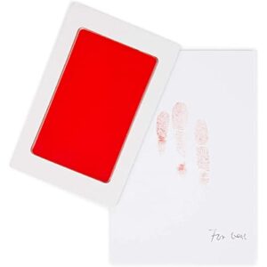 Baby Handprint and Footprint Kit, 4 Red Ink Pads, 10 Imprint Cards (14 Pieces)