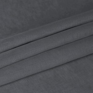 DWCN Dark Grey Sheer Curtains for Living Room Bedroom - Faux Linen Look Voile Drapes Grommet Top Window Curtain Panel 52 x 63 Inch Length, Set of 2 Panels