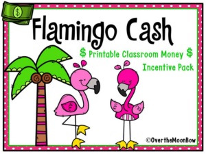 flamingo cash | printable classroom money | behavior incentive pack