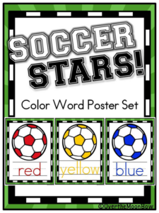 soccer stars! | color words poster set