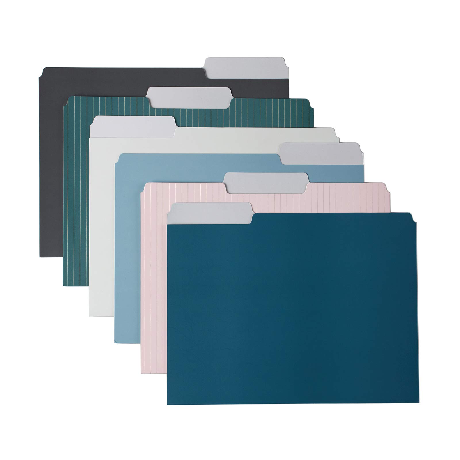 Erin Condren Designer Desk Accessories - Layers File Folders Set of 6 - Tabbed, with 1 Sheet of Labels Included. Pretty & Practical Filing Set for Stylish Organization