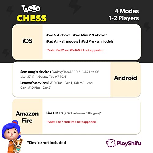 Tacto Chess by PlayShifu (App Based) - Real Figurines, Digital Games | Interactive Story-Based Chess Game Set | Brain Games | Educational Gifts for Boys and Girls Ages 6 & up (Tablet not Included)