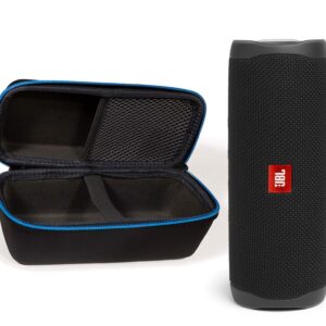 JBL Flip 5 Waterproof Portable Bluetooth Recycled Plastic Speaker Bundle with divvi! Protective Hardshell Case - Blue (Eco Edition)