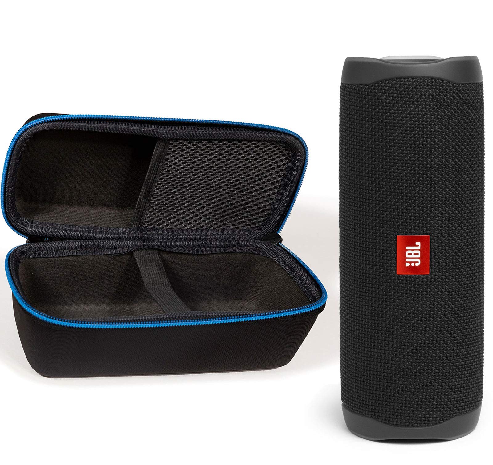 JBL Flip 5 Waterproof Portable Bluetooth Recycled Plastic Speaker Bundle with divvi! Protective Hardshell Case - Blue (Eco Edition)