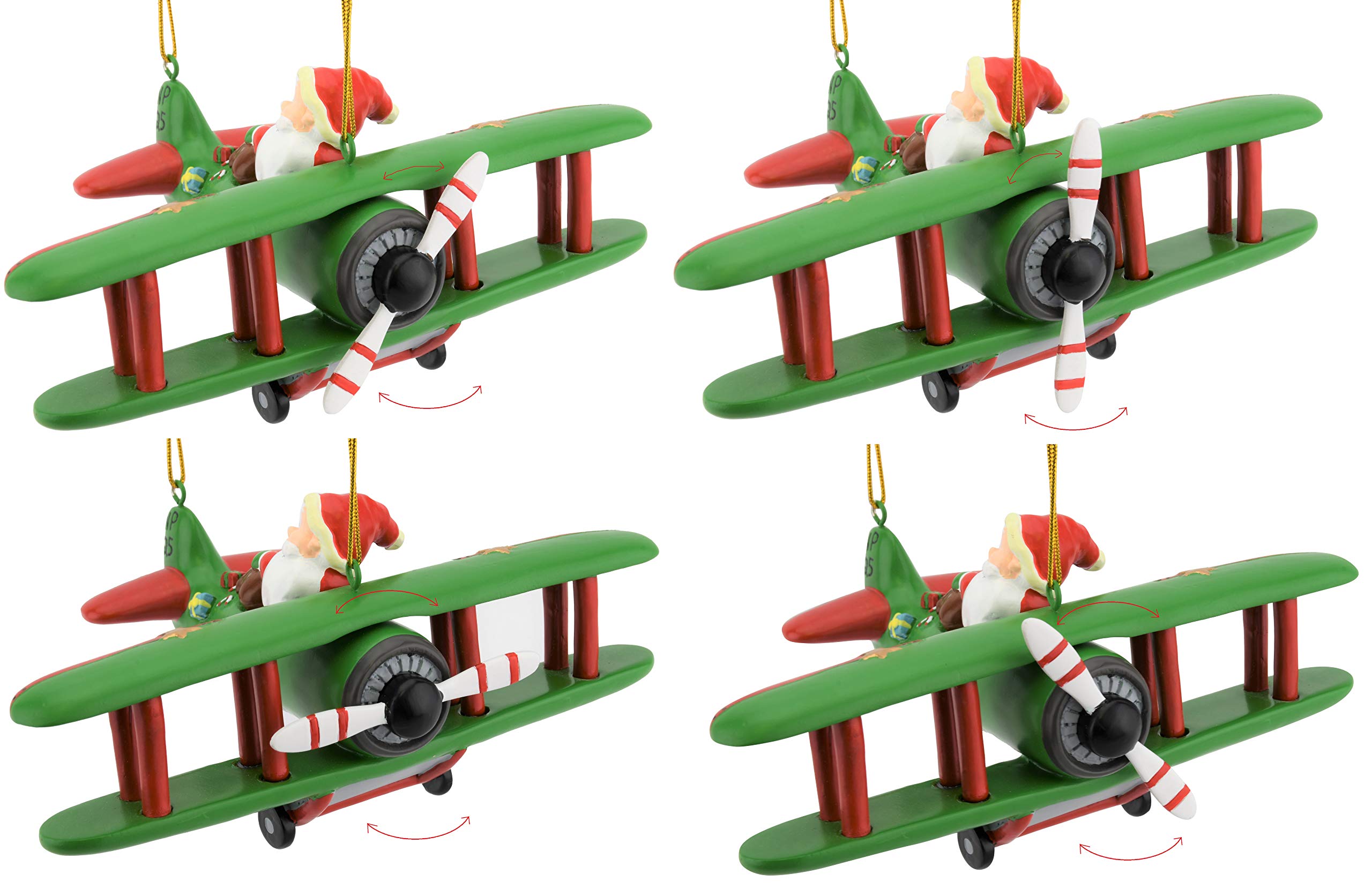 Tree Buddees Large Funny Aviator Santa Flying Plane Losing Presents Christmas Ornaments