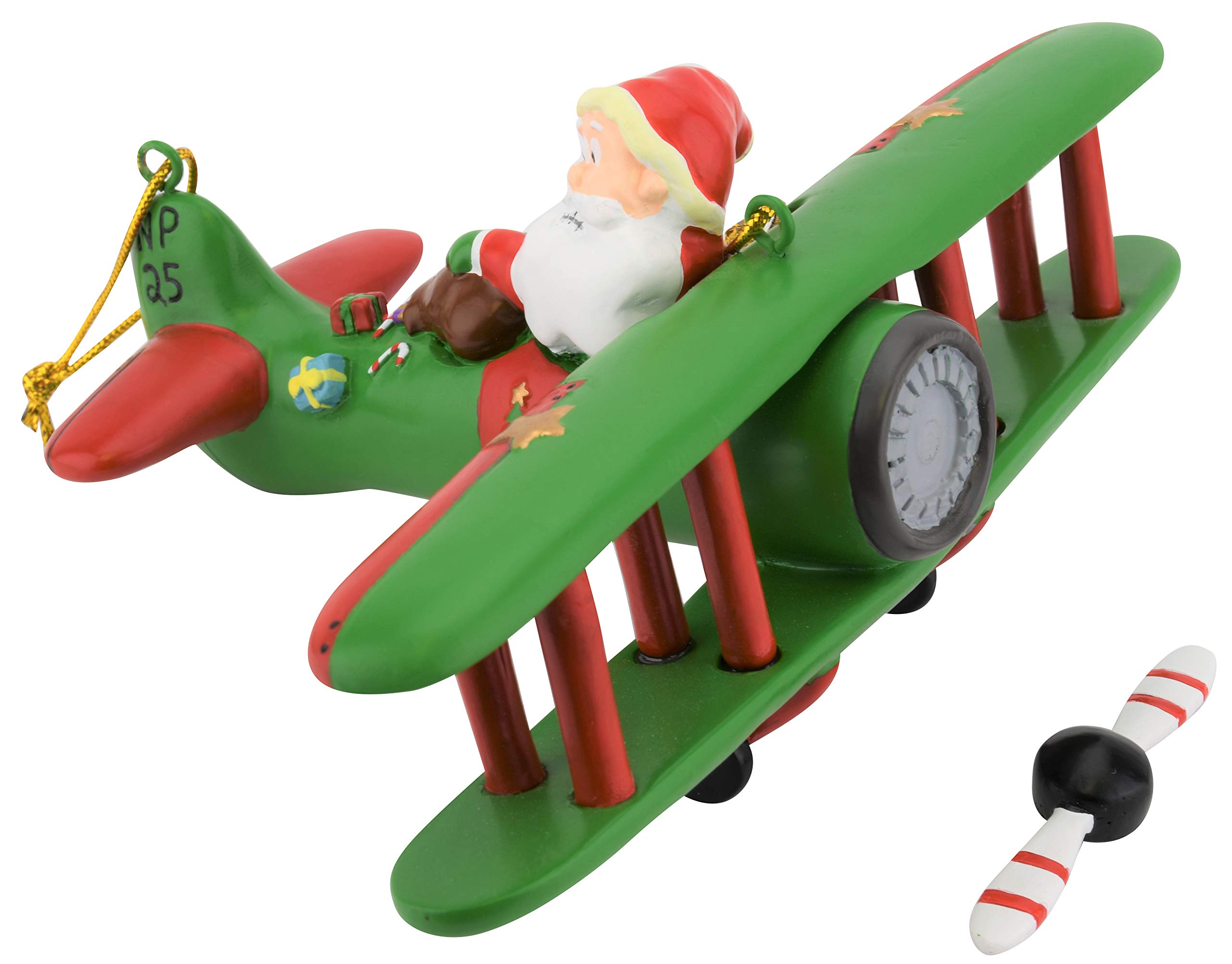 Tree Buddees Large Funny Aviator Santa Flying Plane Losing Presents Christmas Ornaments