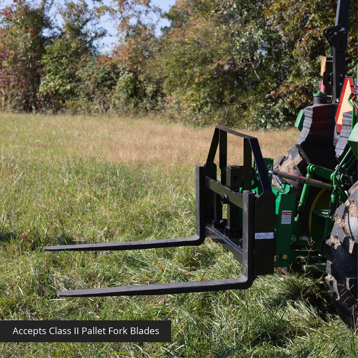 Titan Attachments Pallet Fork Frame Attachment with 42" Fork Blades, Fits Cat I & II Tractors, Rated 4,000 LB