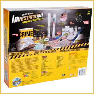 WILD! Science WS103XL Crime Scene Investigation - Forensic Science Kit - Ages 8+ - Match Fingerprints, Analyze DNA, Find Secret Messages and More!