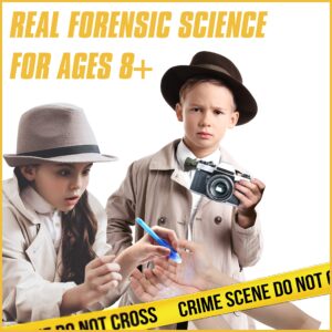 WILD! Science WS103XL Crime Scene Investigation - Forensic Science Kit - Ages 8+ - Match Fingerprints, Analyze DNA, Find Secret Messages and More!