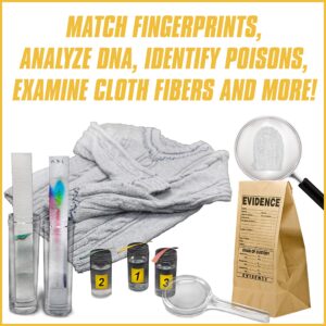 WILD! Science WS103XL Crime Scene Investigation - Forensic Science Kit - Ages 8+ - Match Fingerprints, Analyze DNA, Find Secret Messages and More!