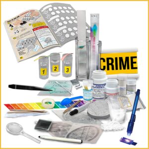 WILD! Science WS103XL Crime Scene Investigation - Forensic Science Kit - Ages 8+ - Match Fingerprints, Analyze DNA, Find Secret Messages and More!