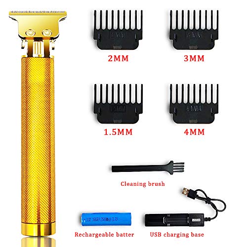 Mens Clipper Cordless Hair Clippers, Razor Electric Professional Beard Trimmer Grooming Shaving Machine Self Hair Cutting Haircut Trimmers Cutter，Golden