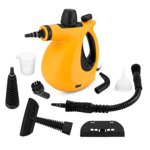 handheld pressurized steam cleaner, steam cleaner with 9-piece accessory set multi-purpose and multi-surface all natural, chemical-free steam cleaning for home, kitchen, auto, patio