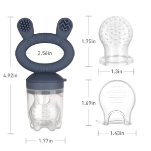 Haakaa Baby Fruit Food Feeder - Food Grade Silicone Feeder Set with Milk Freezing Pouch Cover for BPA Free Baby Feeder for Infant Safely Self-Feeding