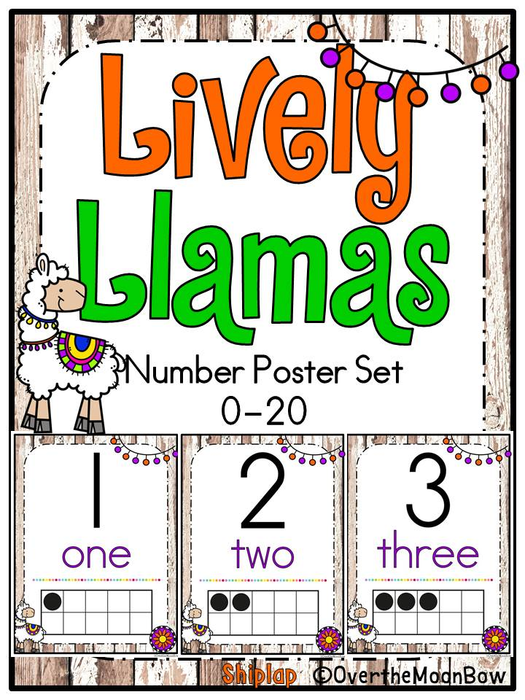 Lively Llamas | Number Poster Set