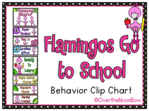 flamingos go to school | behavior clip chart